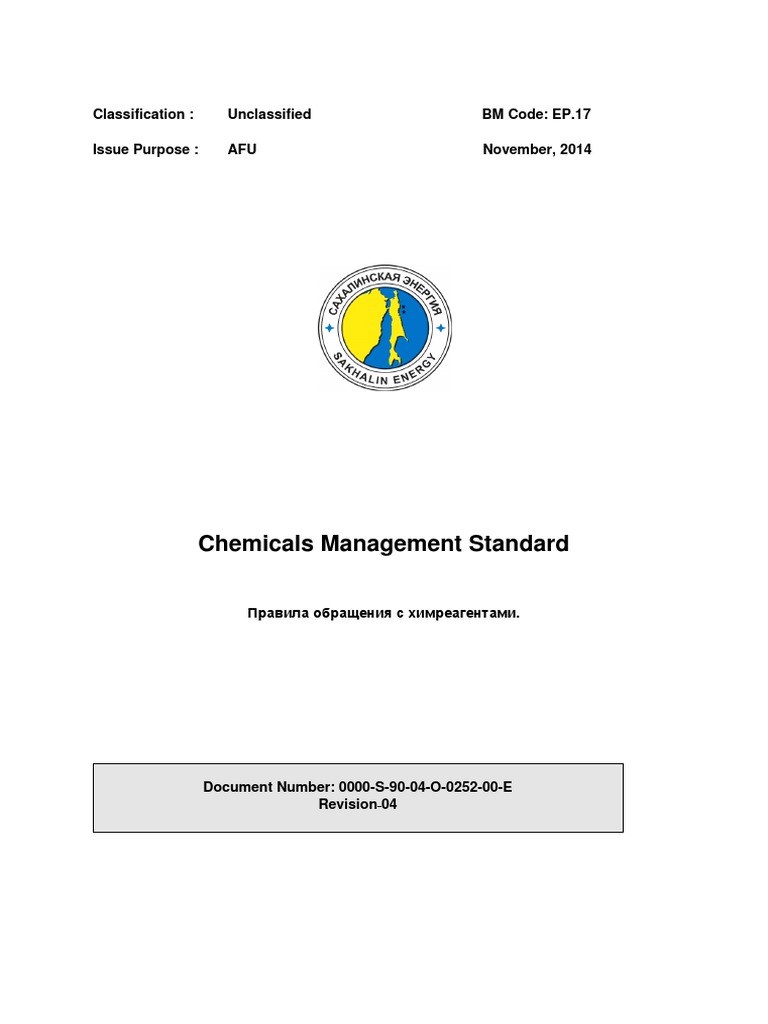 Chemicals Management Standard Overview | PDF | Dangerous Goods ...