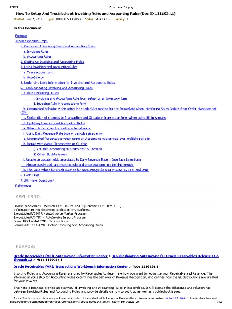 Accounting Rules PDF | PDF | Invoice | Revenue