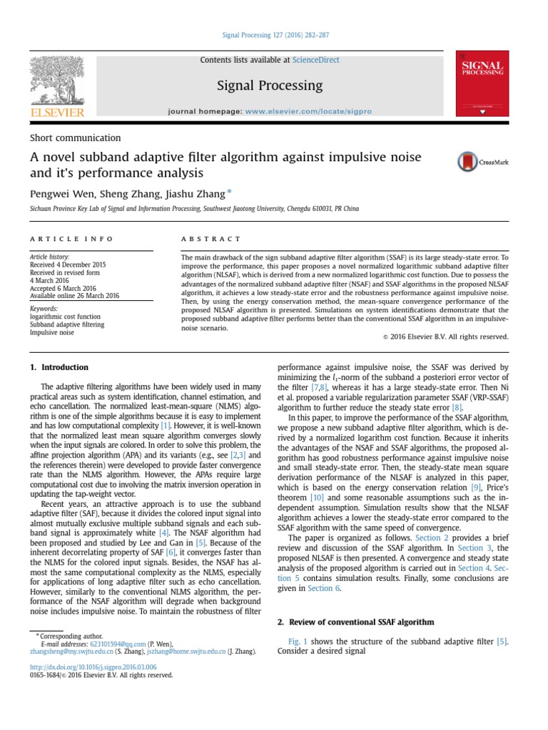 A Novel Approach The Normalized Logarithmic Subband Adaptive Filter Algorithm For Improved 