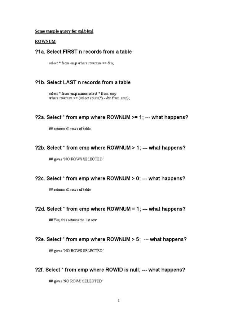 PLSQL SQL Interviews Questions | Download Free PDF | Database Index | Databases