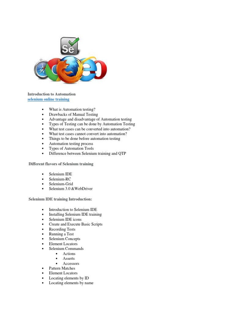 Selenium And Webdriver Pdf Selenium Software Method Computer Programming