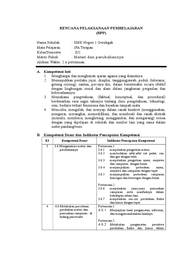 RPP IPA Terapan | PDF
