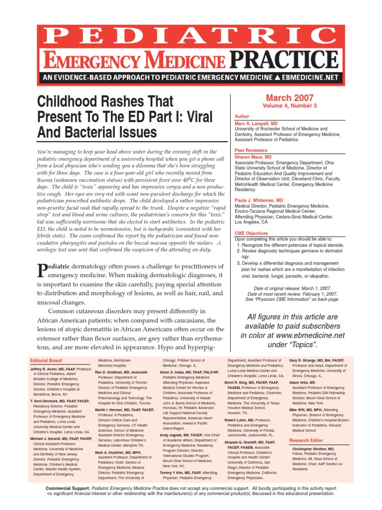 Pediatric ED Childhood Rashes Guide | PDF | Dermatitis | Measles