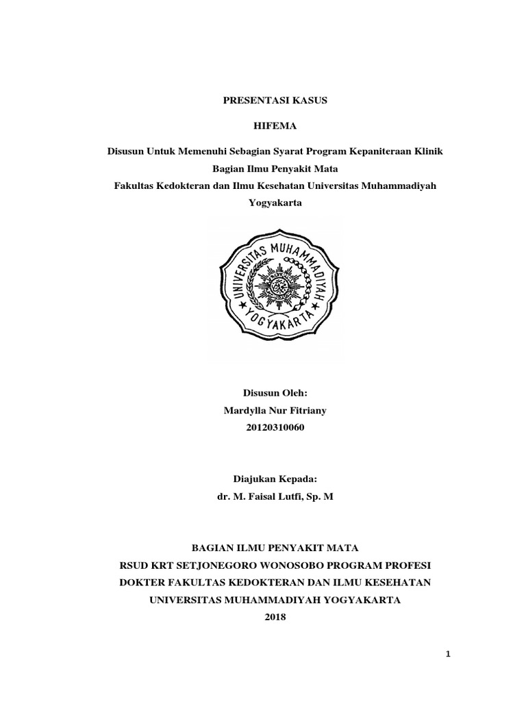 Grading dan Penanganan Hifema Grade IV | PDF | Pengembangan Diri ...