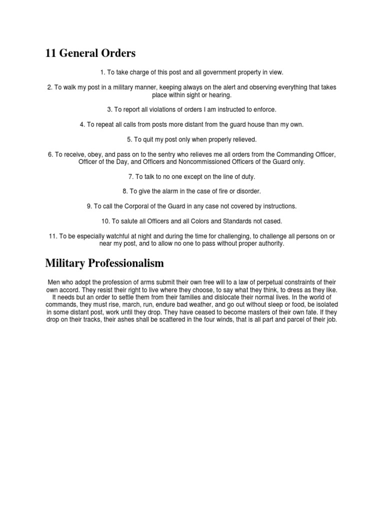 General Orders | PDF