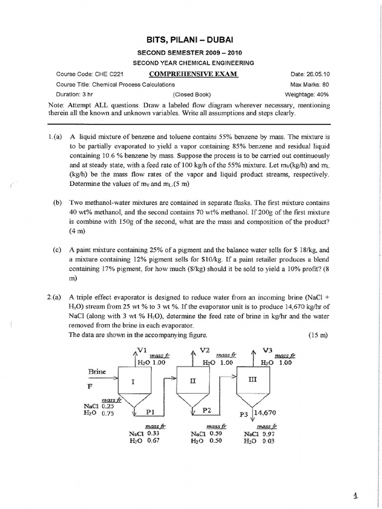 Chemical Process Calculations | PDF