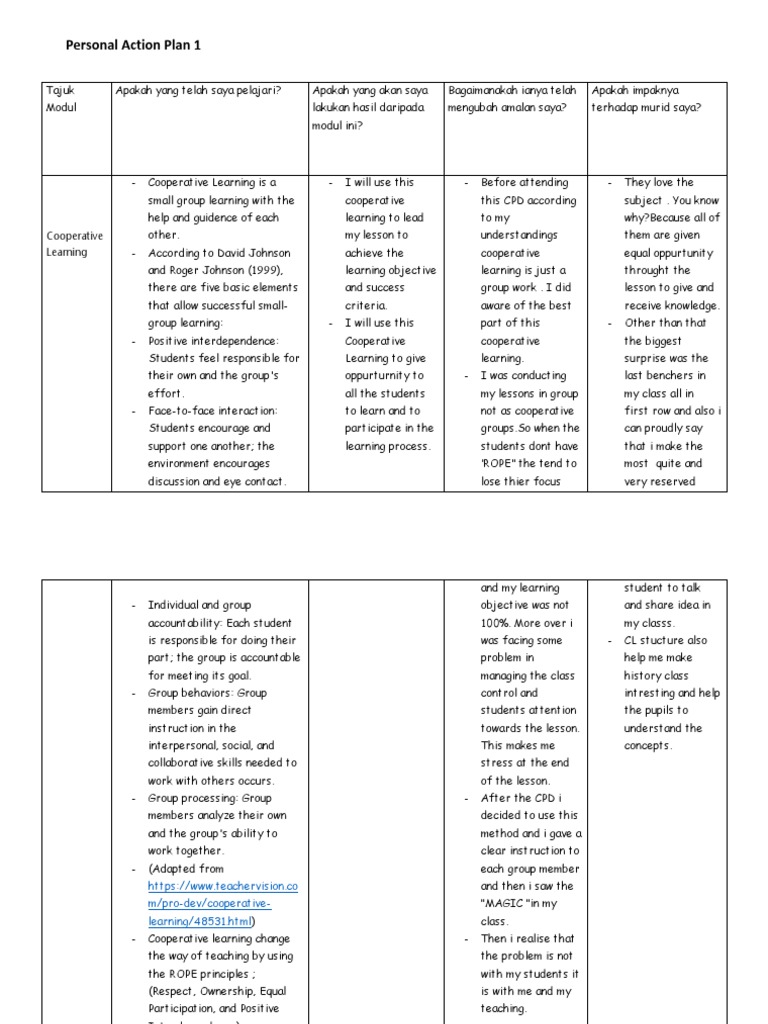 Persona Action Plan 1 | PDF | Pedagogy | Cognitive Science