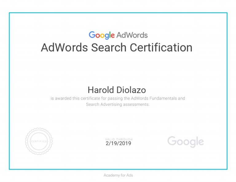Google AdWords Certificate | PDF