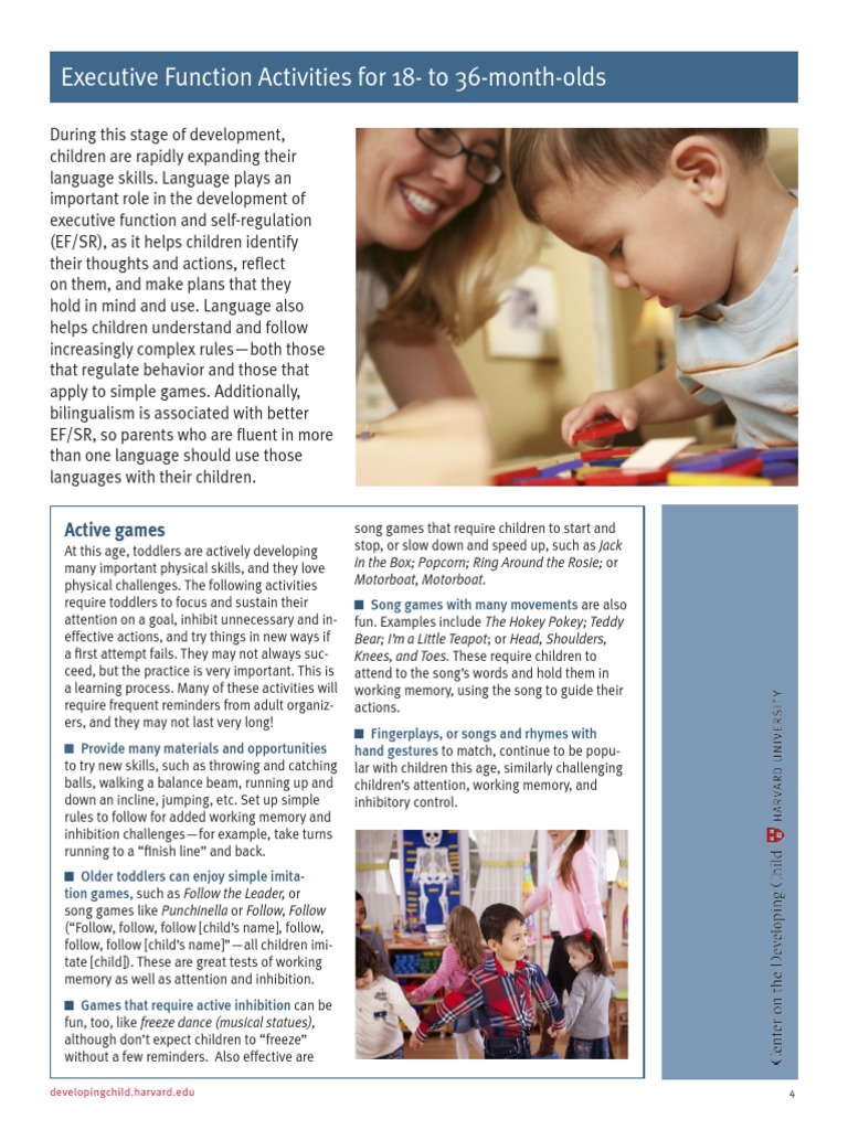 Executive Function Activities For 18 To 36 Month Olds | PDF | Executive ...