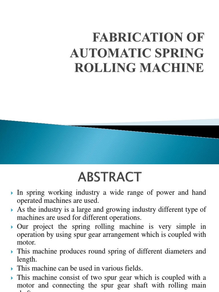 Automatic Spring Rolling Machine | PDF | Gear | Machines