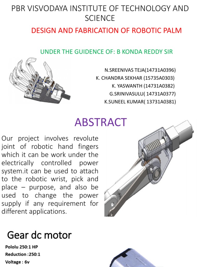 Design and Fabrication of Robotic Palm | PDF