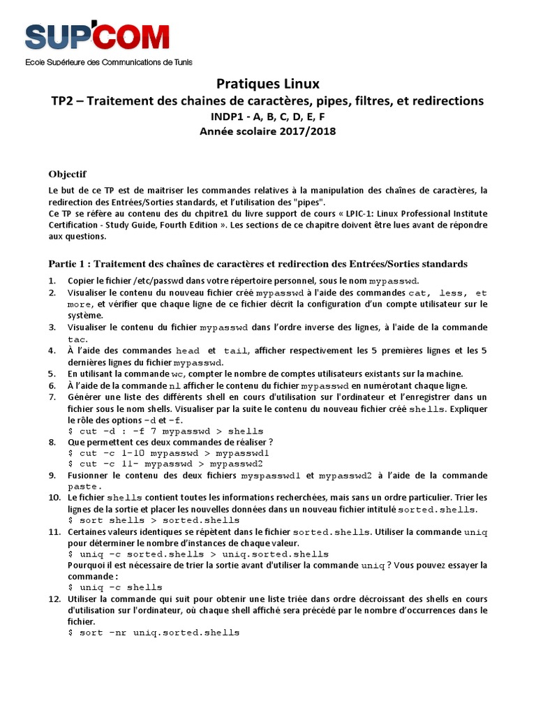 TP2 | PDF | Fichier informatique | C (Langage de programmation)