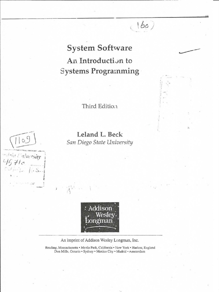 System Software An Introduction To Systems Programming - Leland Beck, Third Edition PDF | PDF ...