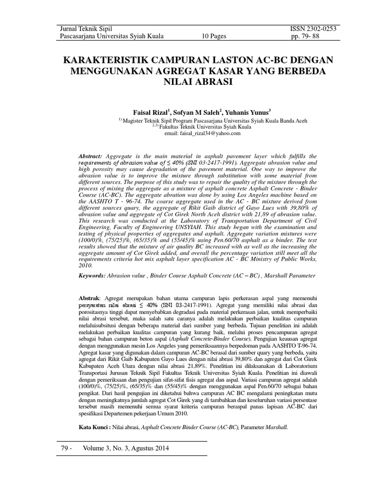 Karakteristik Campuran Laston AC-BC | PDF