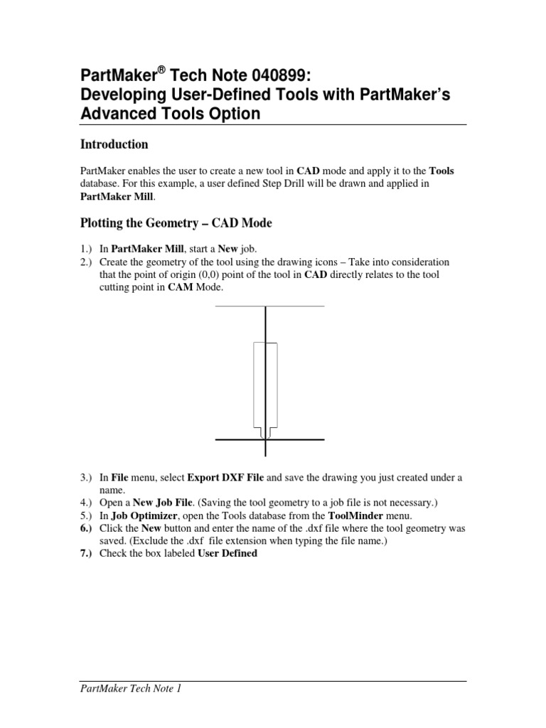 Partmaker Tech Note 040899: Developing User-Defined Tools With ...
