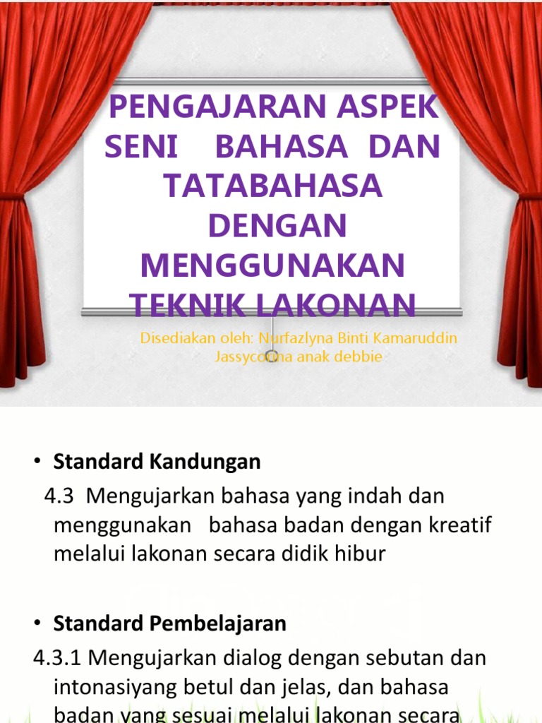 Teknik Lakonan | PDF | Seni & Disiplin Bahasa | Kajian Bahasa Asing