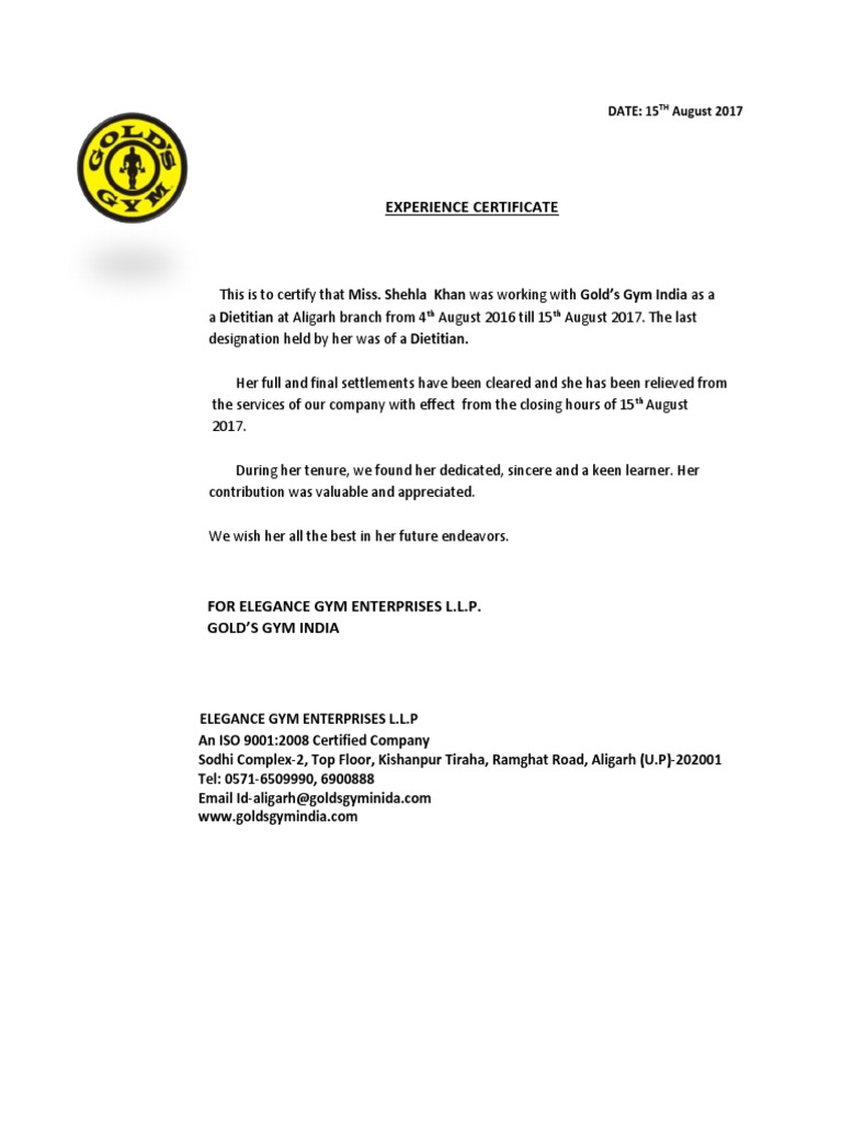 Experience Letter | PDF