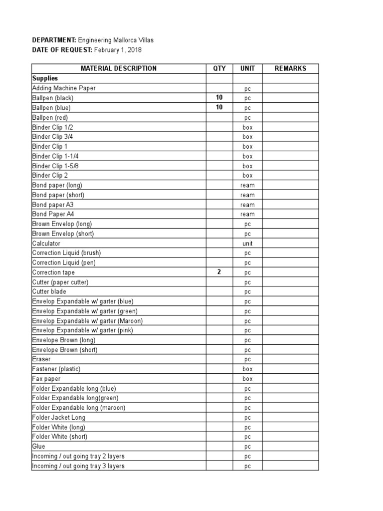 Office Supplies Requisition Form | PDF | Magenta | Cyan