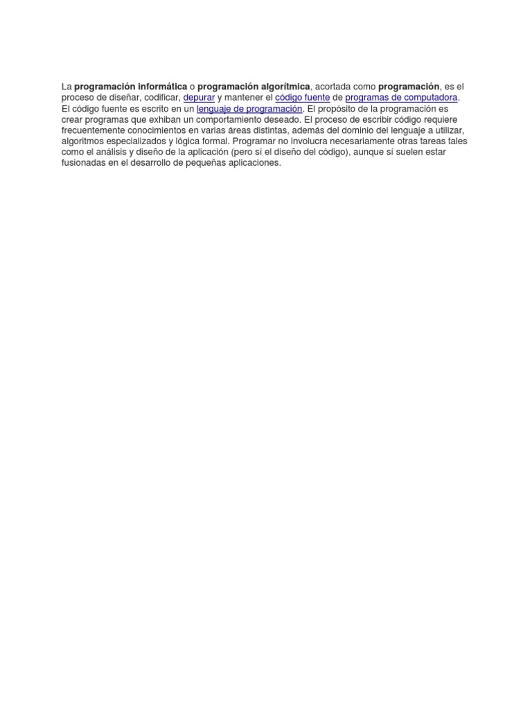 Introducción a la Programación Informática | PDF