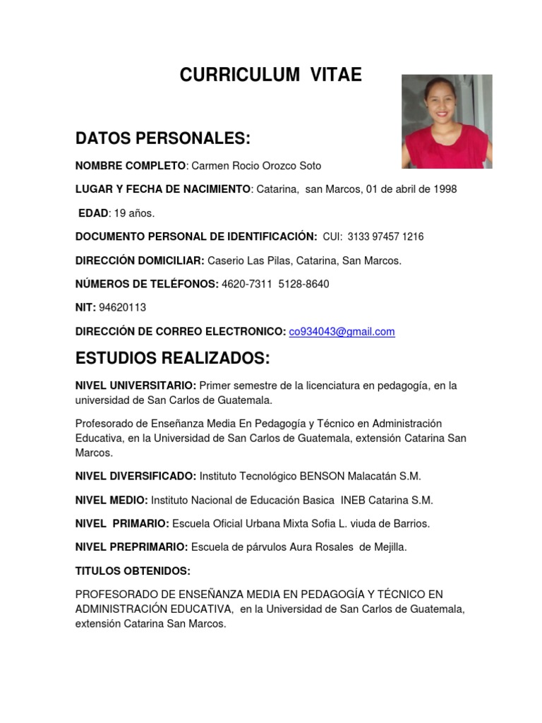 Curriculum Vitae Carmen | PDF