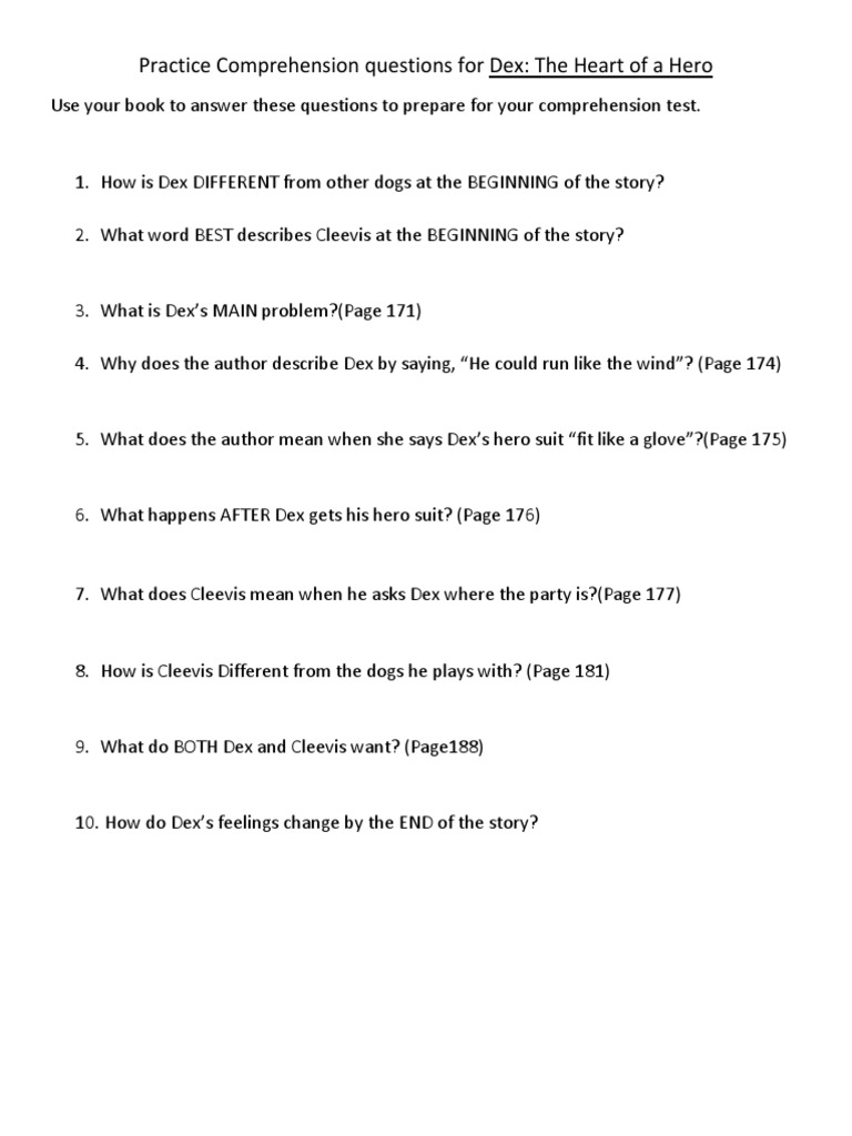 Kids' Comprehension Questions | PDF | Language Arts & Discipline