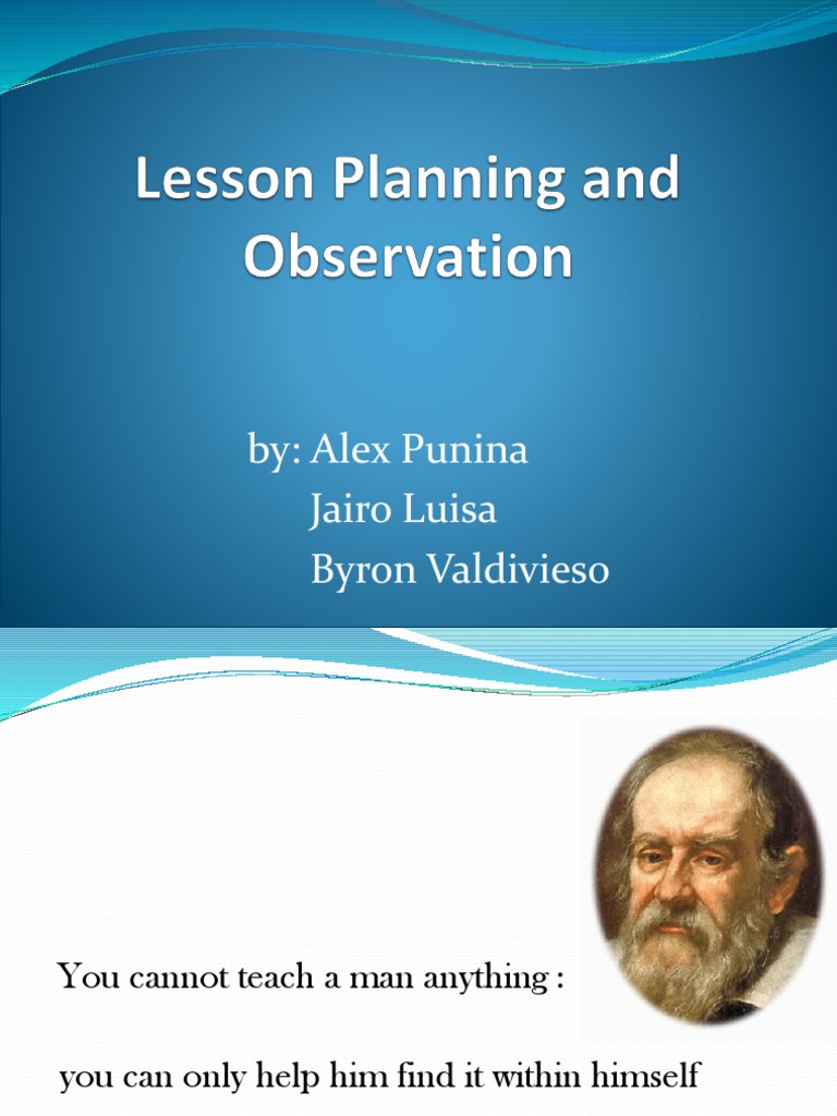 Lesson Planning and Observation Diapositivas | PDF