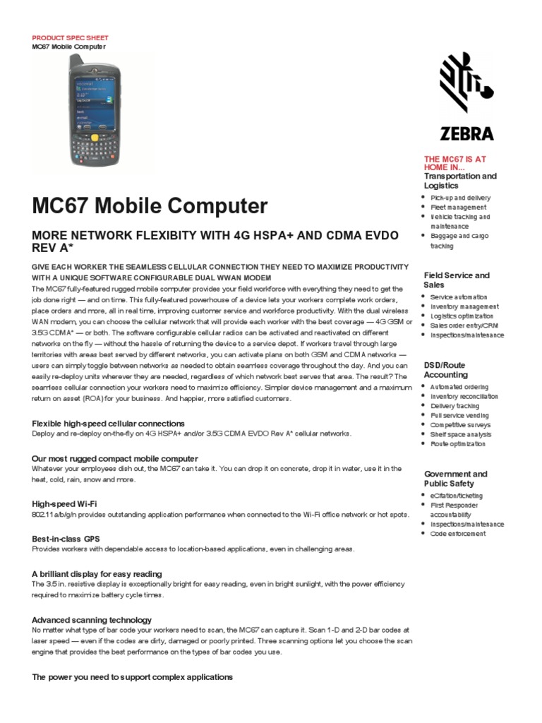 Mc67 Dual Wan Spec en GB | PDF | Cellular Network | High Speed Packet ...