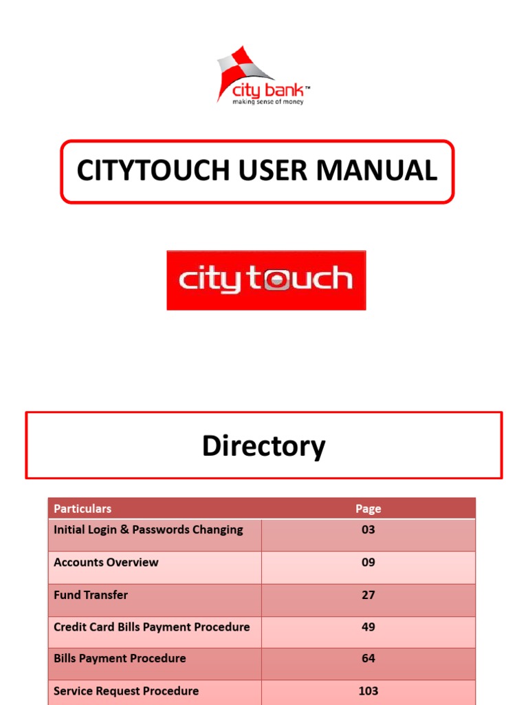 User Manual Citytouch | PDF | Payments | Financial Transaction