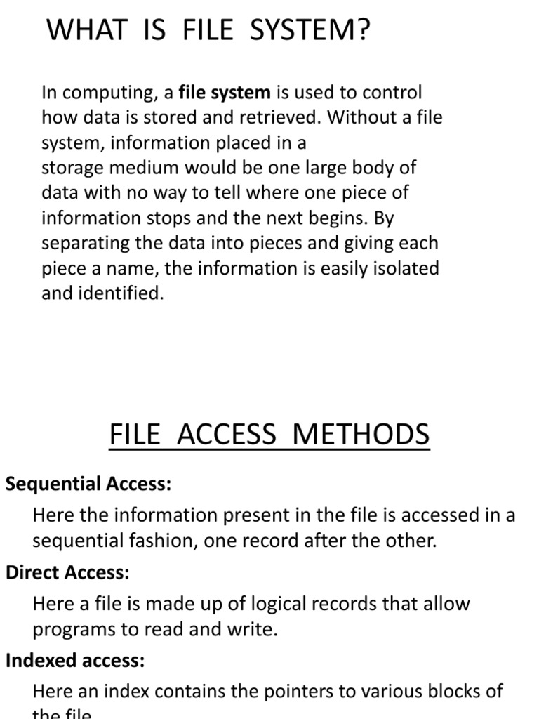 What Is File System PDF