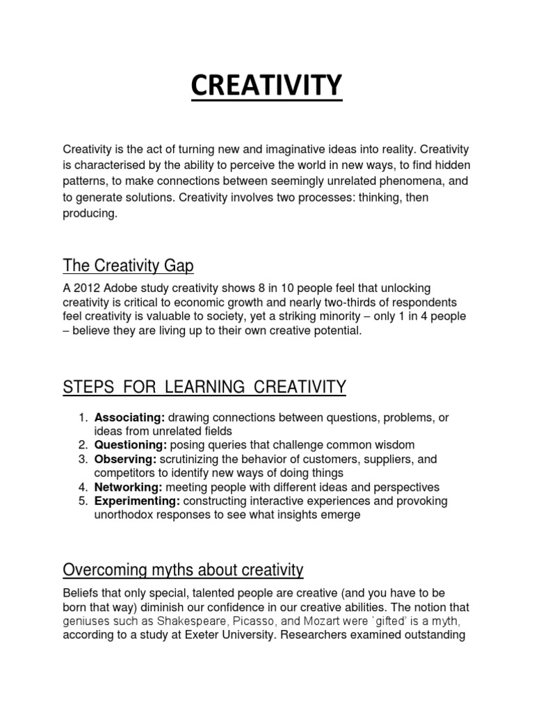 The Creativity Gap | PDF