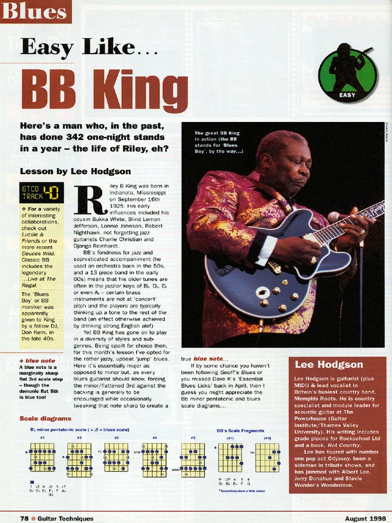 BB King Guitar Blues Style PDF | PDF