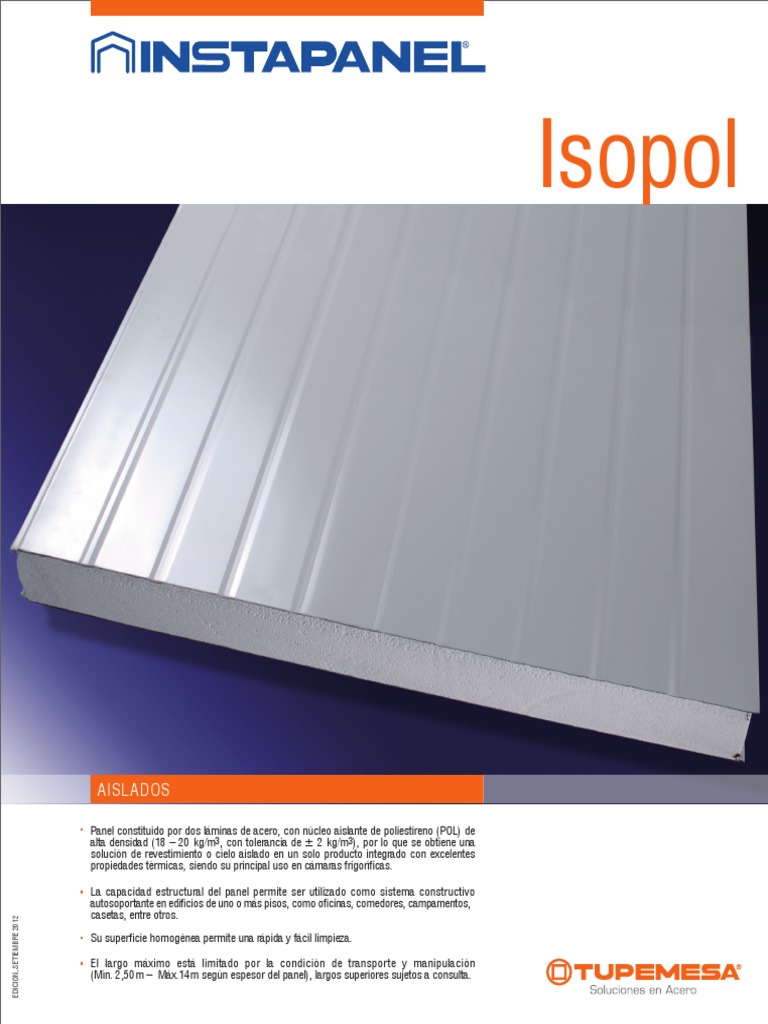 Paneles Isopol Aislantes de 50 mm | PDF | Aislamiento térmico | Materiales