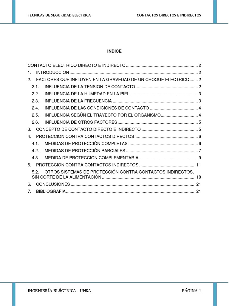 Contacto Electrico Directo e Indirecto | PDF | Transformador ...