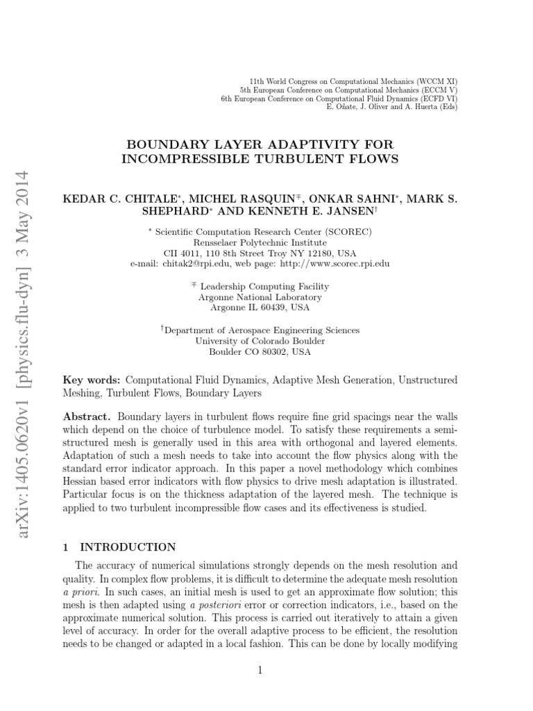 BL Adaptivity For Turbulent Flows | PDF | Boundary Layer | Eigenvalues And Eigenvectors
