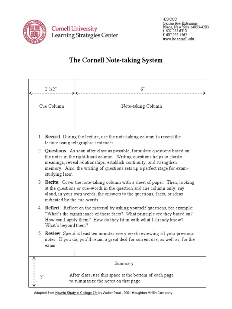 College Note-Taking Guide | PDF