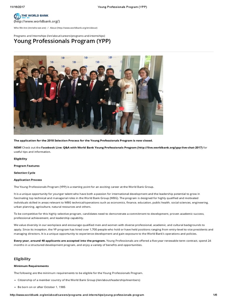 Young Professionals Program (YPP) | PDF | World Bank Group | Mentorship