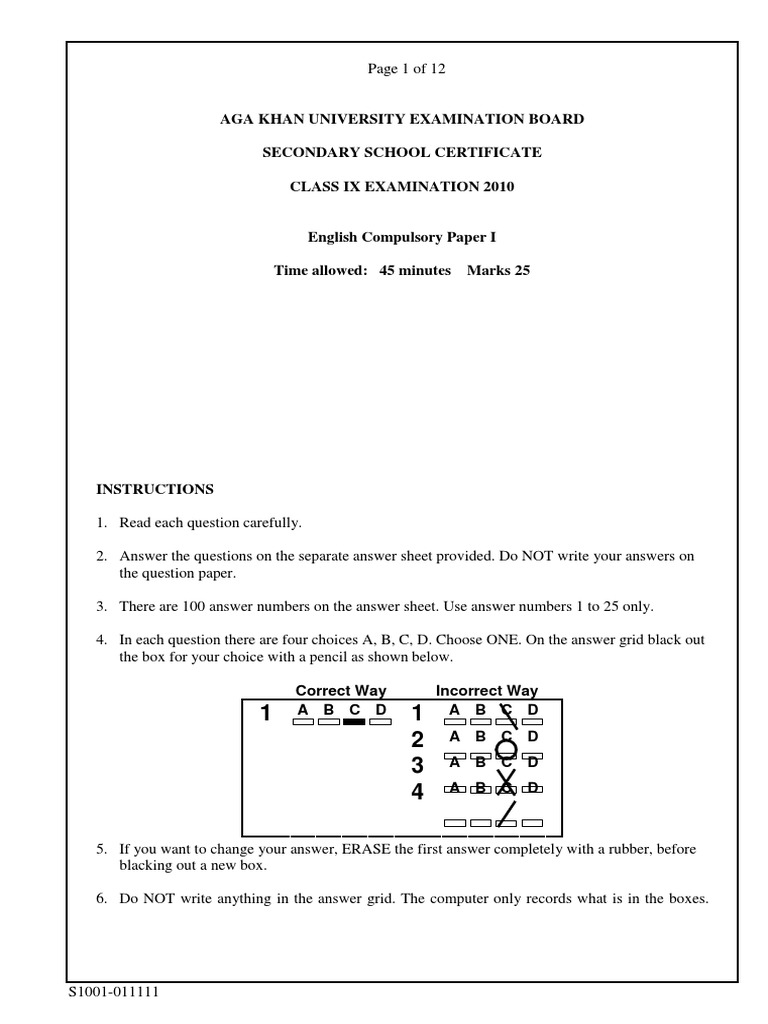 Aga Khan University Examination Board Secondary School Certificate ...