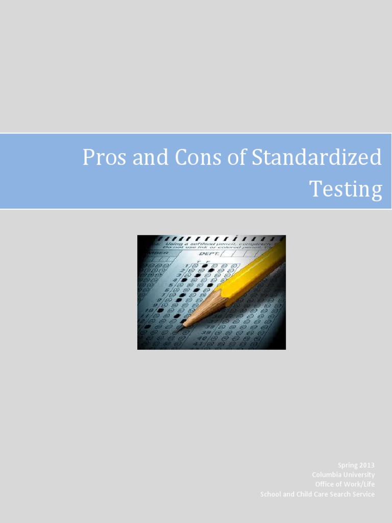 Pros and Cons of Standardized Testing 1 PDF | PDF | Standardized Tests ...