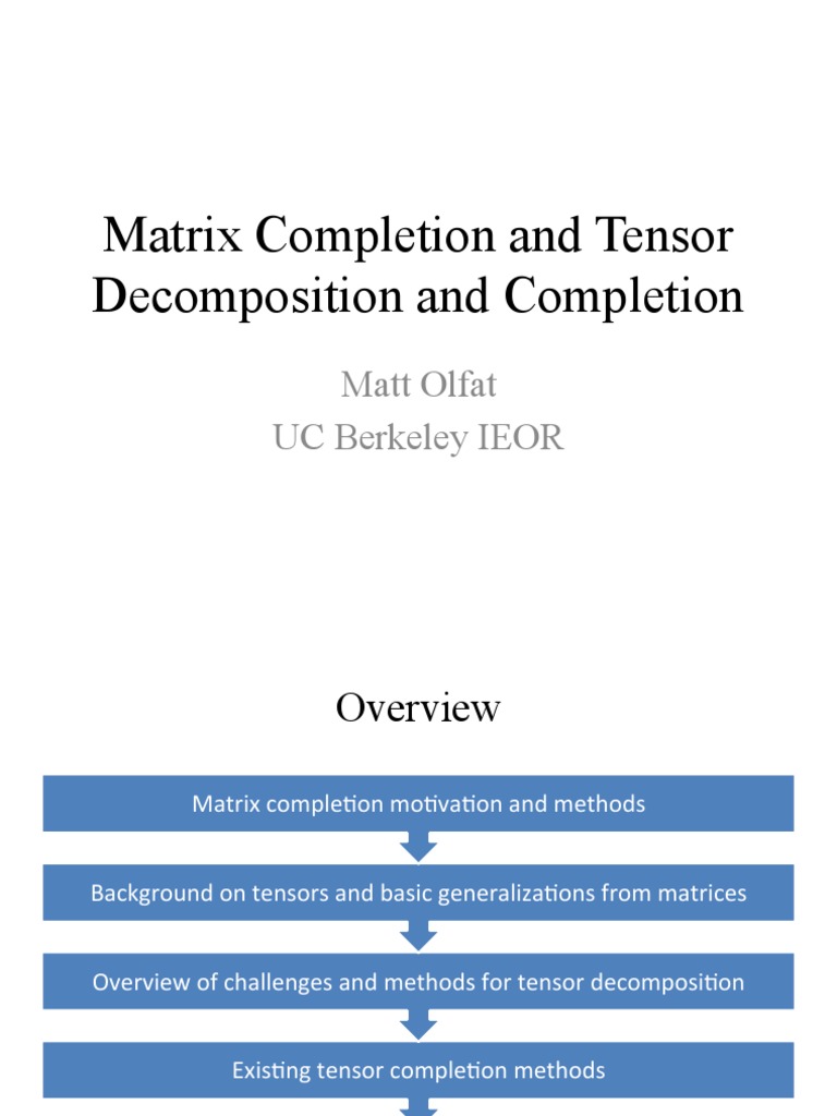 Tensor Decomp Presentation | PDF | Matrix (Mathematics) | Mathematical Optimization