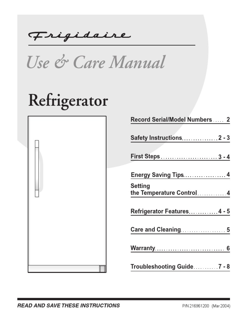 Use & Care Manual: Refrigerator | PDF | Refrigerator | Hvac