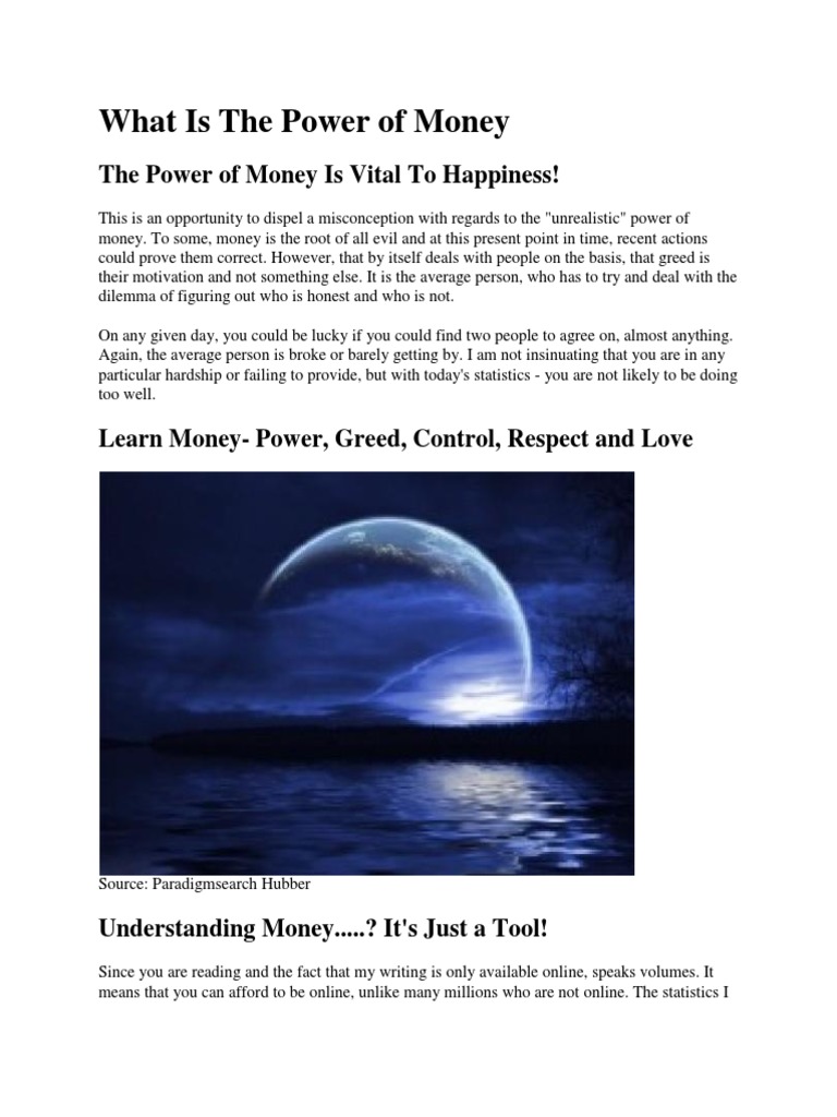 What Is The Power of Money | PDF