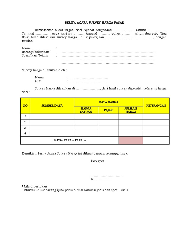 Survey Harga | PDF