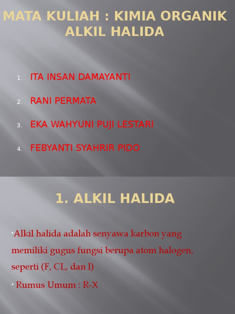 Alkil Halida Punya Eka | PDF