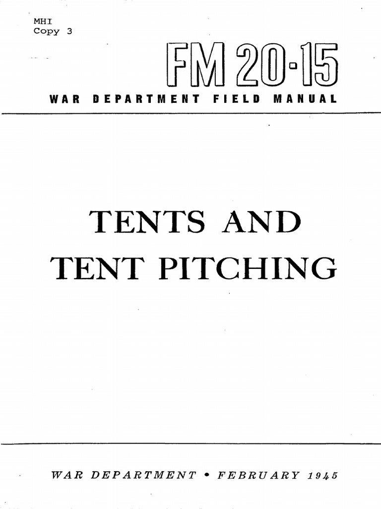 FM-20-15 Tents and Tent Pitching | PDF