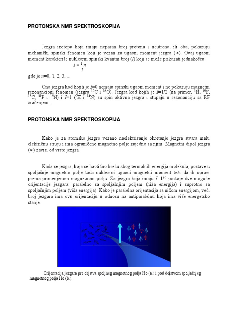 1 Protonska NMR Spektroskopija | PDF
