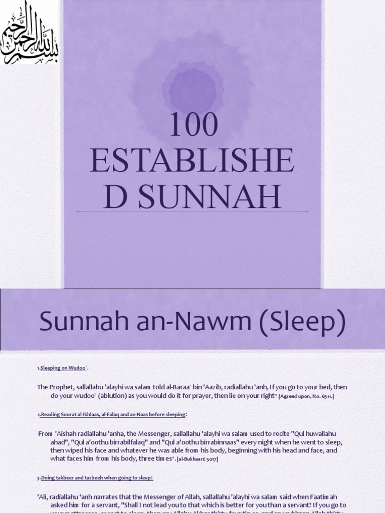 100 Established Sunnahs | PDF | Muhammad | Monotheistic Religions