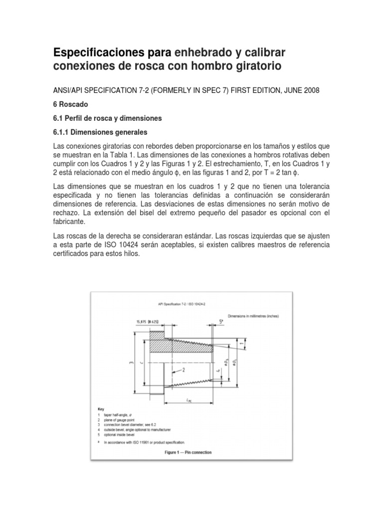 Traduccion API Spec 7-2 | PDF | Calibración | Tolerancia de ingeniería