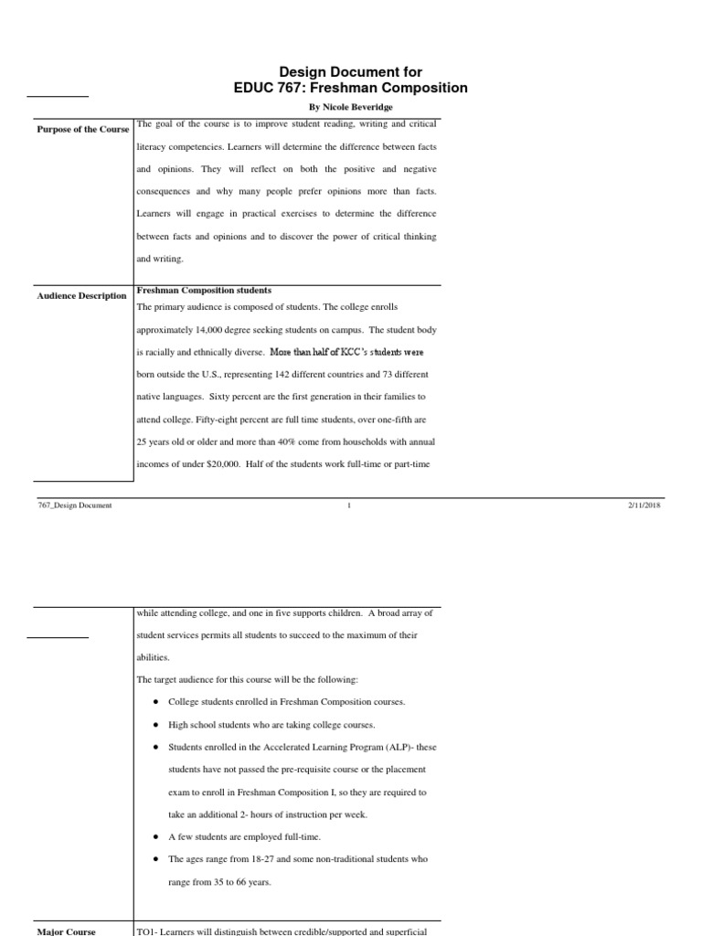 Freshman Composition Essentials | PDF | Students | Educational Assessment