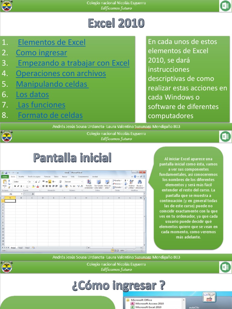 Excel 2010 Presentacion 1 | Point and Click | Microsoft Excel