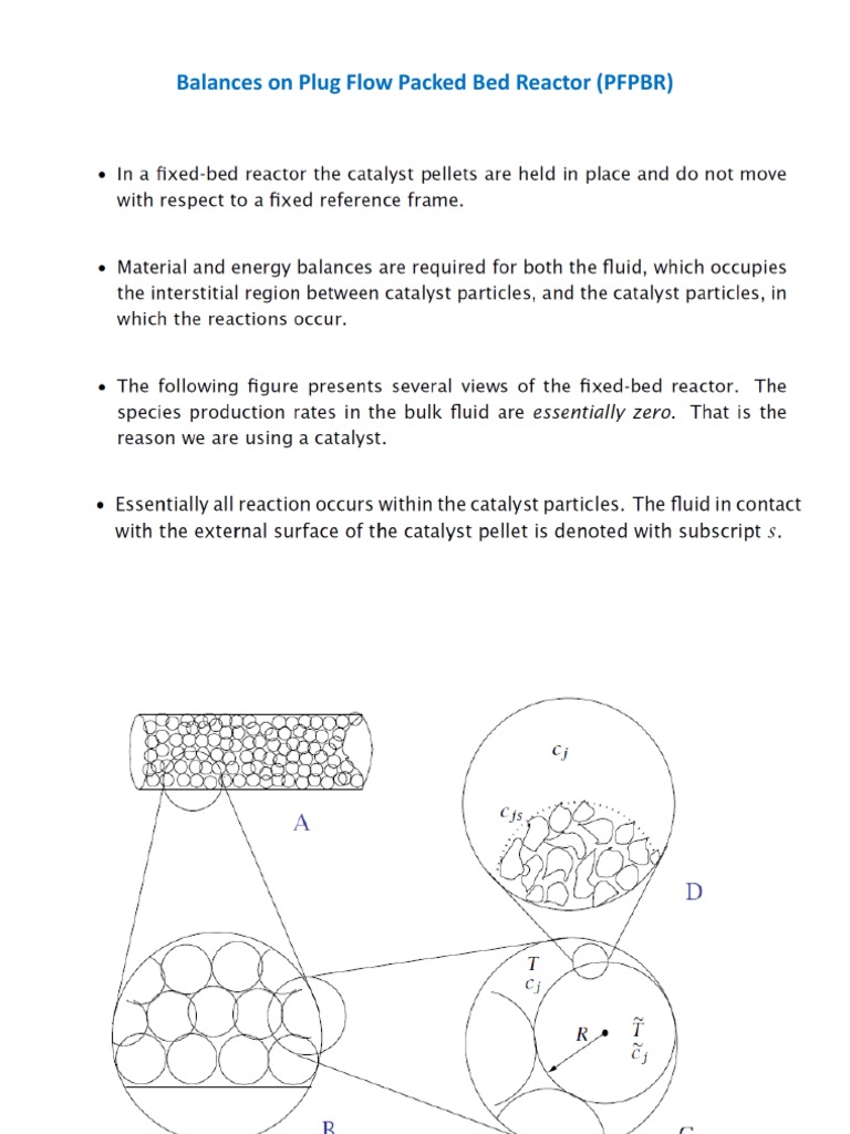 Balances On Plug Flow Packed Bed Reactor (PFPBR) | PDF | Chemical ...